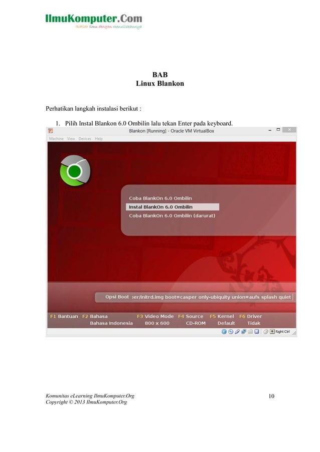 Tutorial menginstal-linux-blankon-di-virtualbox | PDF