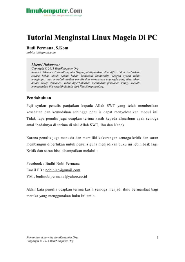 Tutorial menginstal-linux-mageia-di-pc | PDF