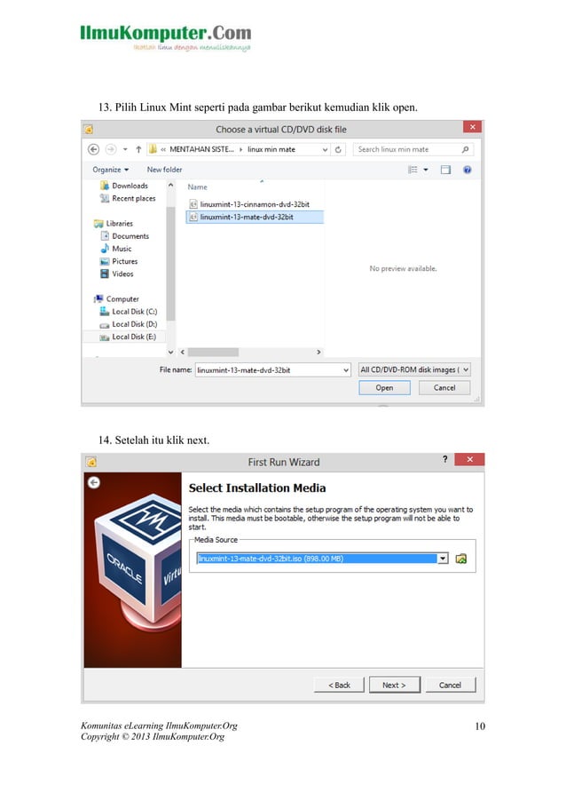 Tutorial menginstall-linux-mint-di-virtual box | PDF