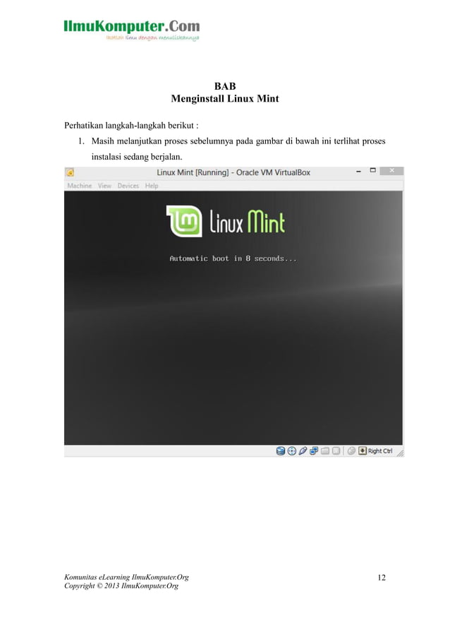 Tutorial menginstall-linux-mint-di-virtual box | PDF