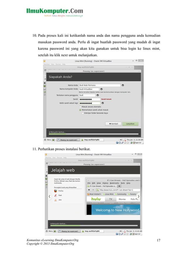 Tutorial menginstall-linux-mint-di-virtual box | PDF