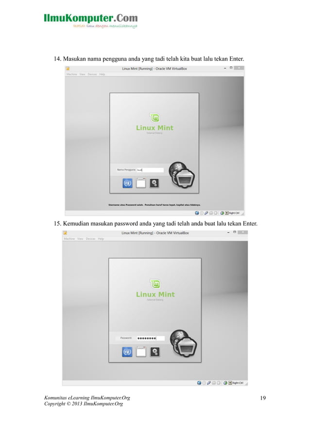 Tutorial menginstall-linux-mint-di-virtual box | PDF