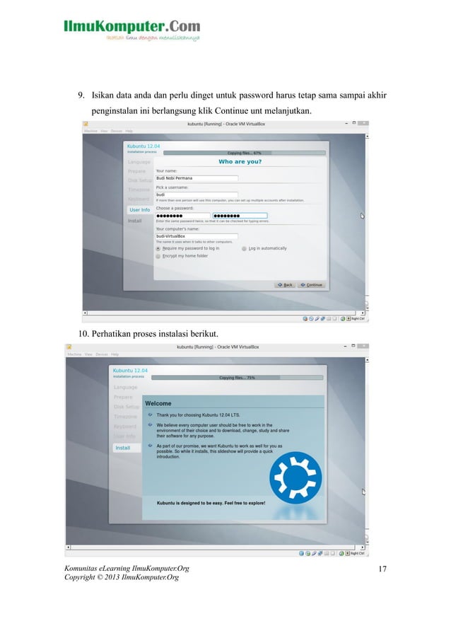 Tutorial mnginstall-kubuntu-12.04-di-virtual box | PDF