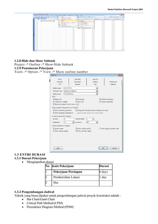 Tutorial ms-project-untuk-proyek-konstruksi | DOC