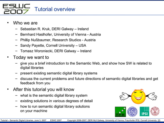 Tutorial On Semantic Digital Libraries Eswc2007 Ppt Web Design And Html Internet