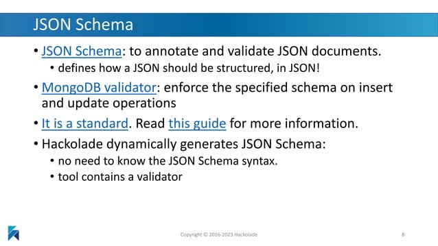 Hackolade Tutorial Part 2 Overview Of Json And Json Schema Ppt