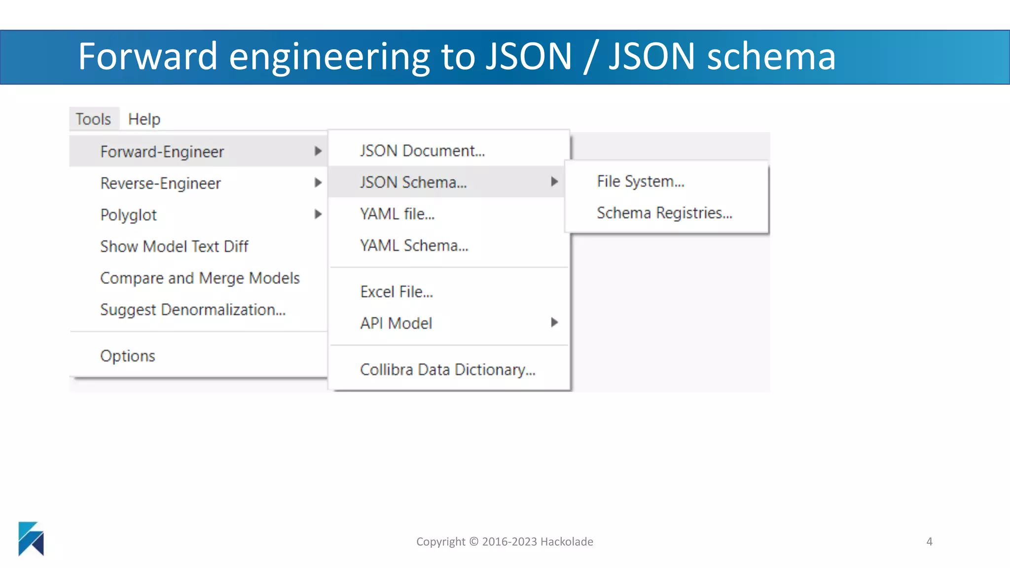Hackolade Tutorial - part 9 - Export or forward-engineer.pdf | Databases | Computer Software and ...