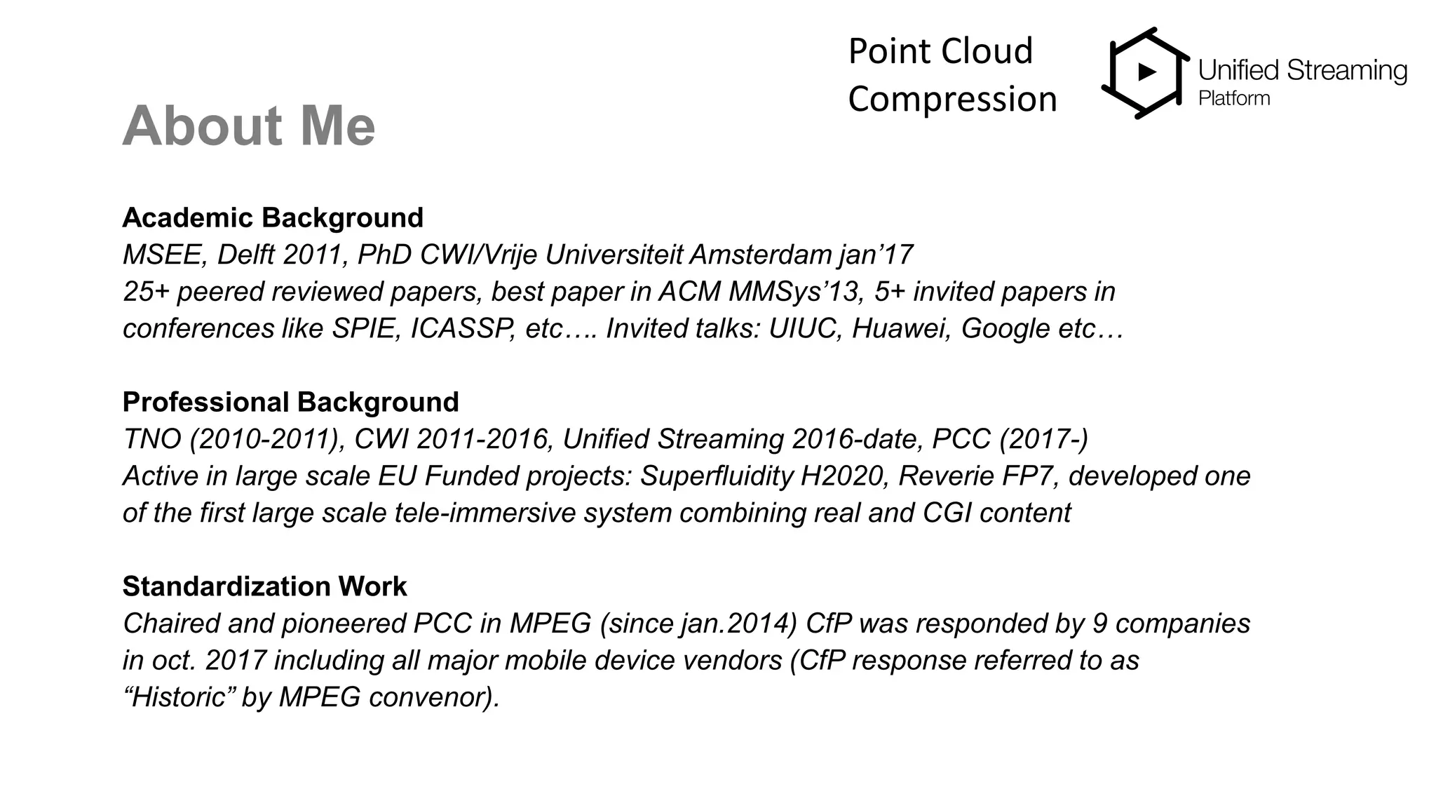 Tutorial on Point Cloud Compression and standardisation | PPTX
