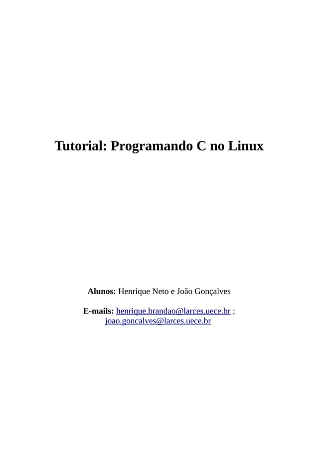 Tutorial Programando C no Linux | PDF