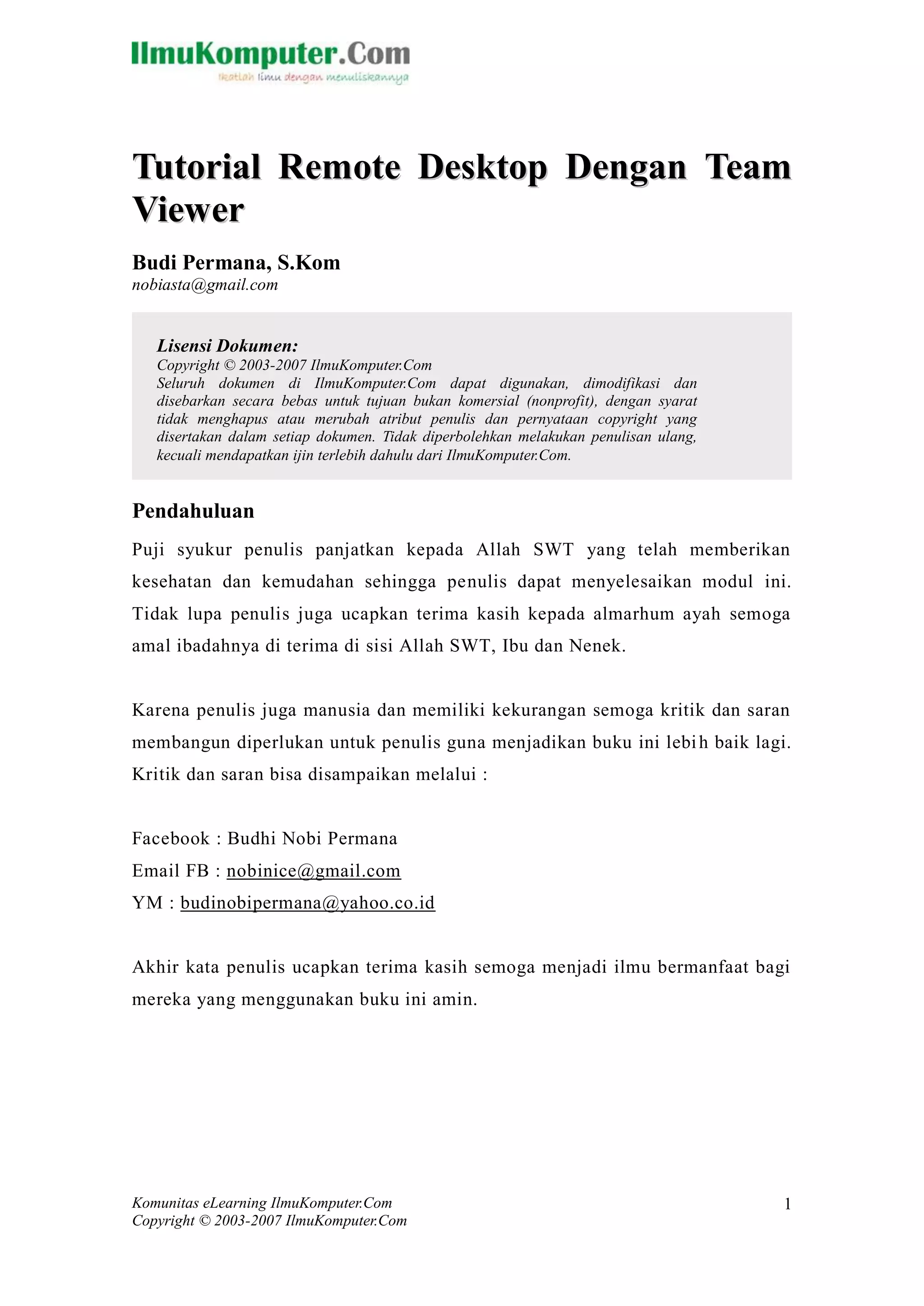 Tutorial remote-desktop-dengan-team-viewer | PDF