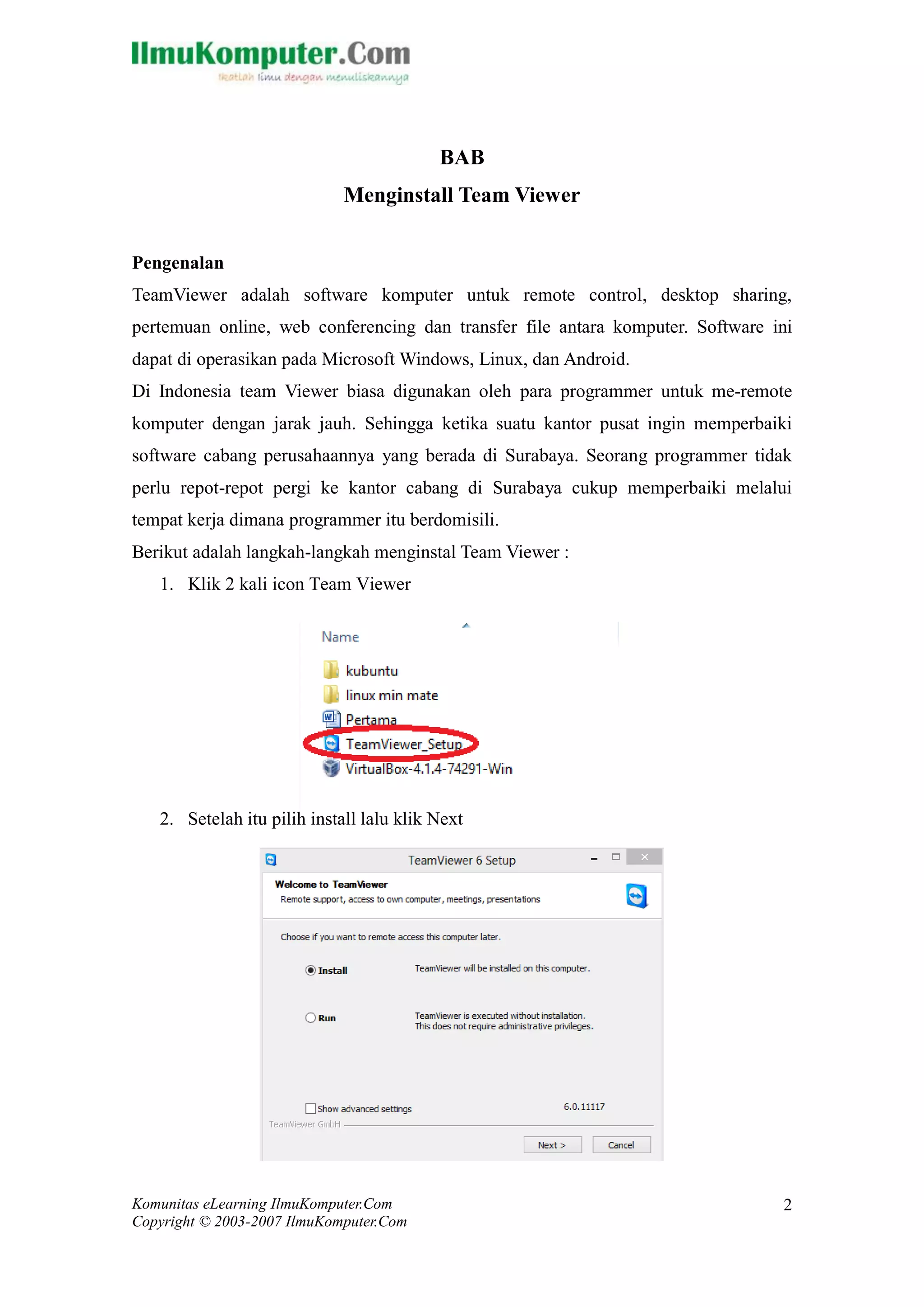 Tutorial remote-desktop-dengan-team-viewer | PDF