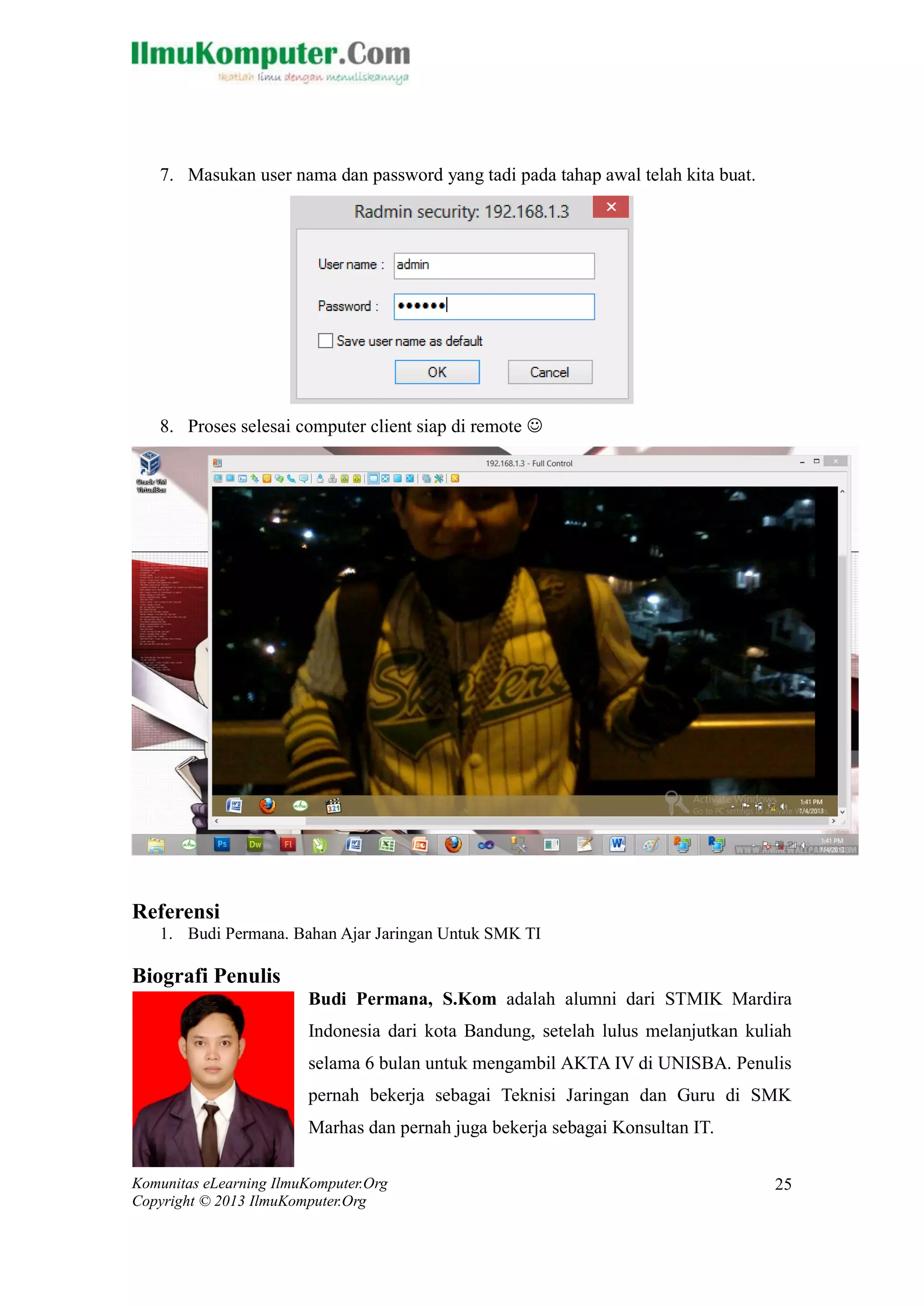 Tutorial remote-desktope-pada-jaringan-dengan-radmin-3.4 | PDF