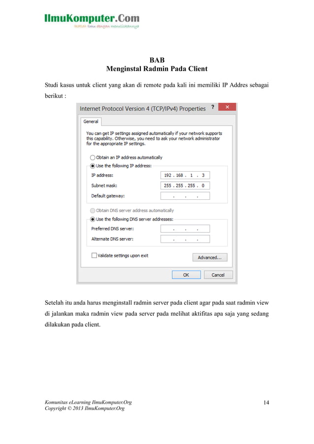 Tutorial remote-desktope-pada-jaringan-dengan-radmin-3.4 | PDF