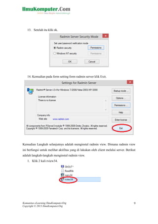 Tutorial remote-desktope-pada-jaringan-dengan-radmin-3.4 | PDF