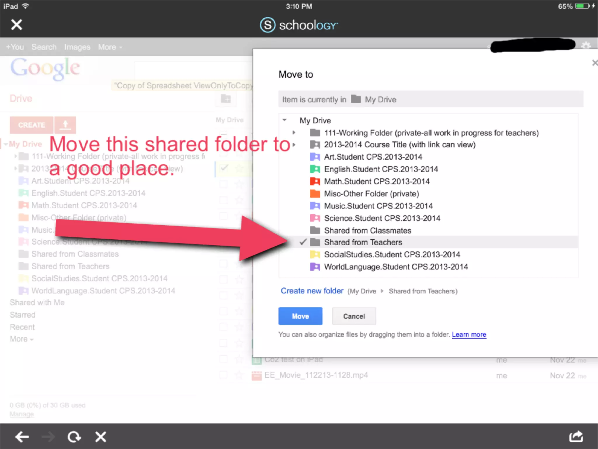 iPad & Google Drive App: Shared View Only Folders and Copying Files | PDF