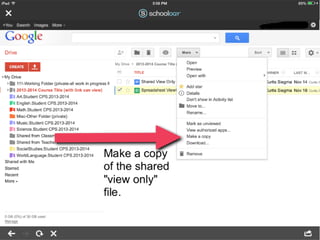 iPad & Google Drive App: Shared View Only Folders and Copying Files | PPT