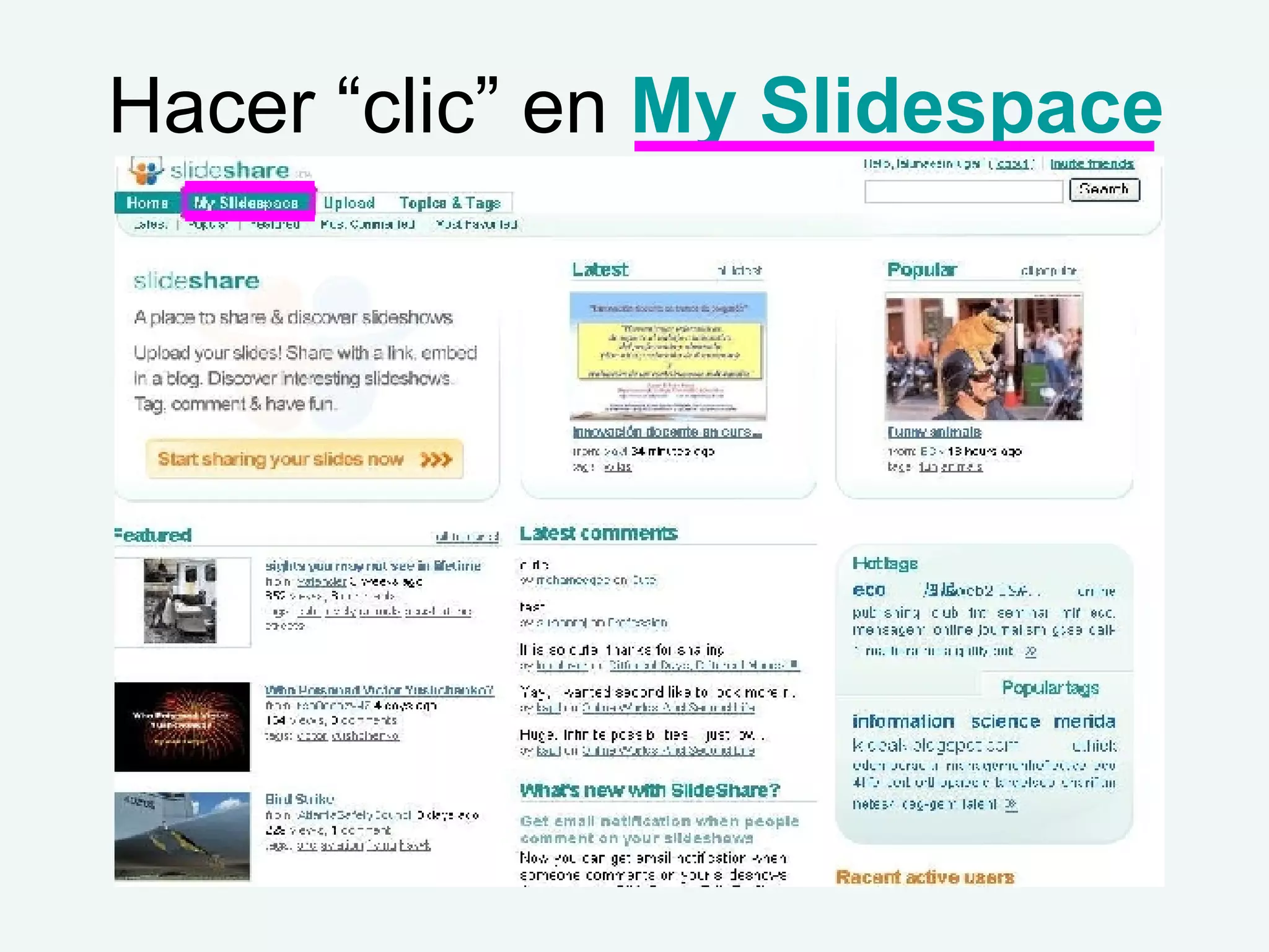 Tutorial sobre Slideshare | ODP
