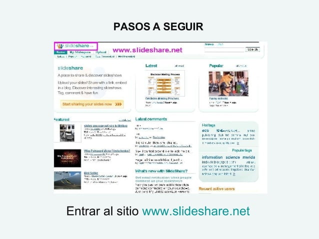 Tutorial sobre Slideshare | PPT