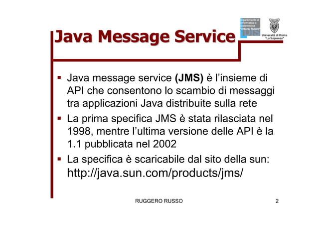 Tutorial su JMS (Java Message Service) | PDF