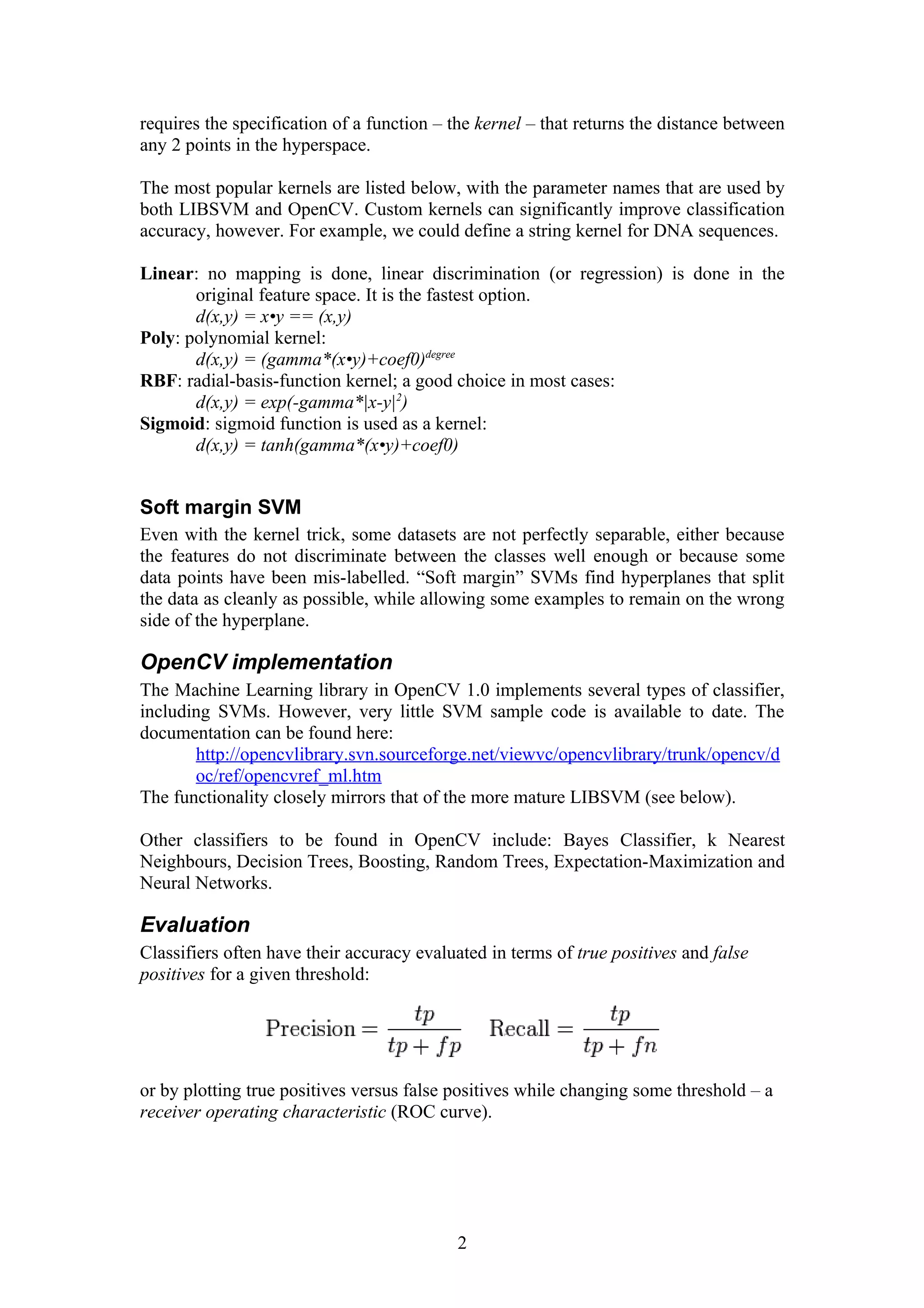 Tutorial Support Vector Machines Doc