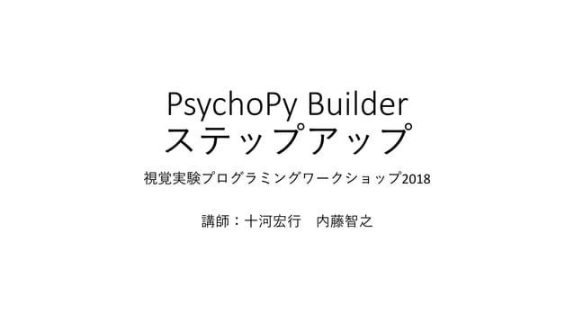 PsychoPy Builder：Code Componentの使い方 | PDF