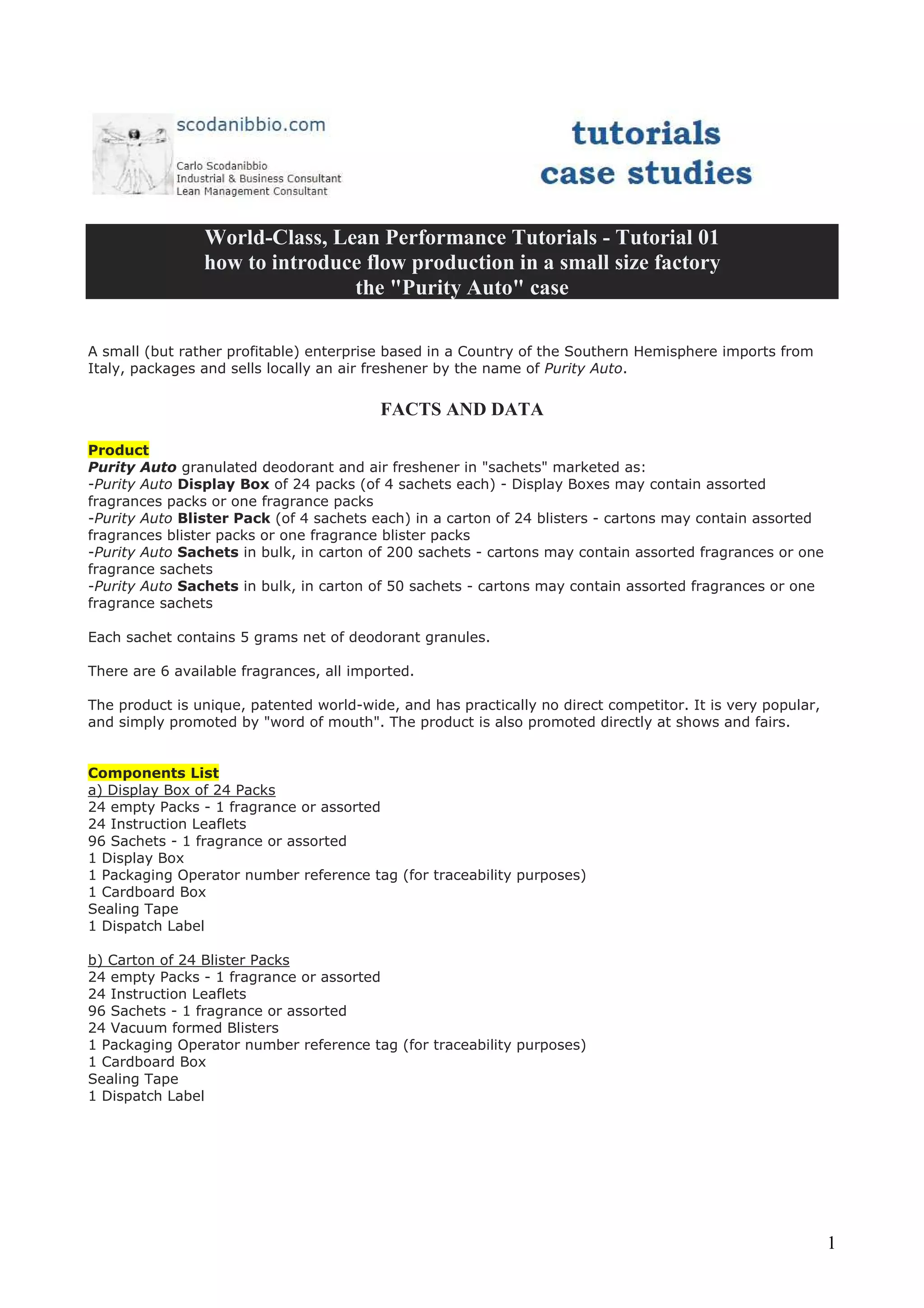 Tutorial01: How to introduce Flow Production in a small size Factory ...