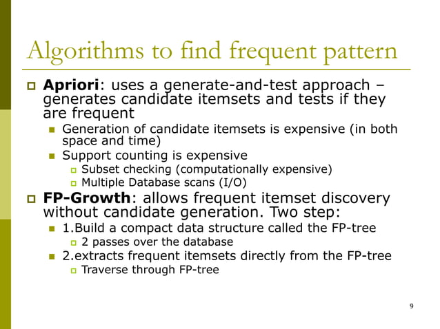 Tutorial on Frequent Pattern Mining Approach | PPT