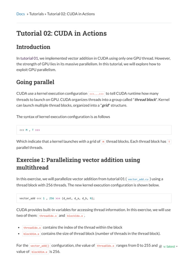 CUDA Tutorial 02 : CUDA in Actions : Notes | PDF