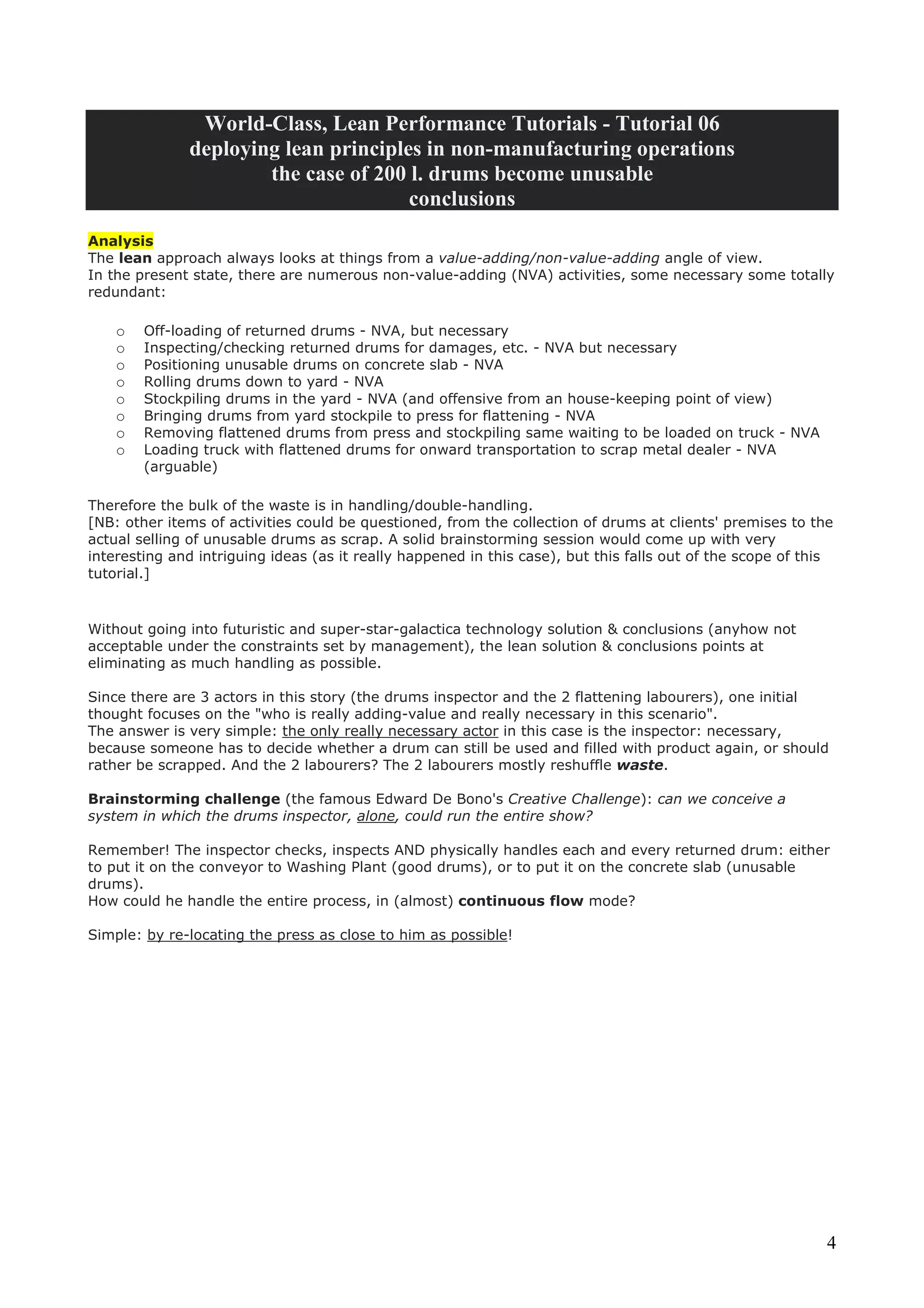 Tutorial06: Deploying lean principles in non-manufacturing operations ...