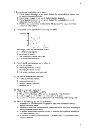 Microeconomics (Tutorial 1) | PDF