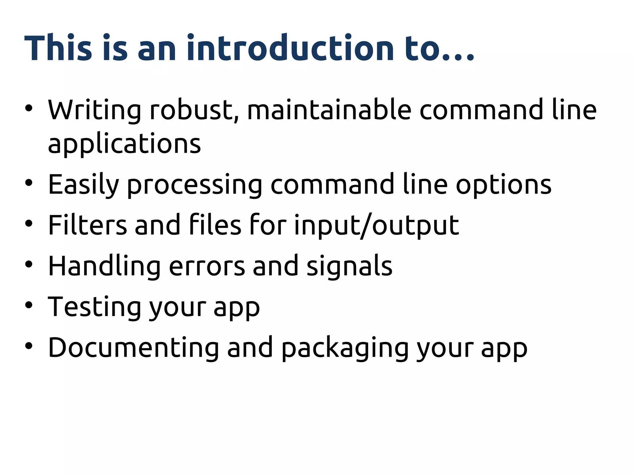 How to write a well-behaved Python command line application | PDF