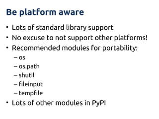 How to write a well-behaved Python command line application | PDF