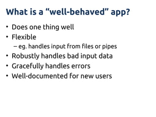 How to write a well-behaved Python command line application | PDF