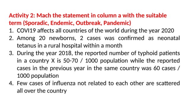 Tutorial 1.pptx case definition in outbreak investigation | PPT | Free ...