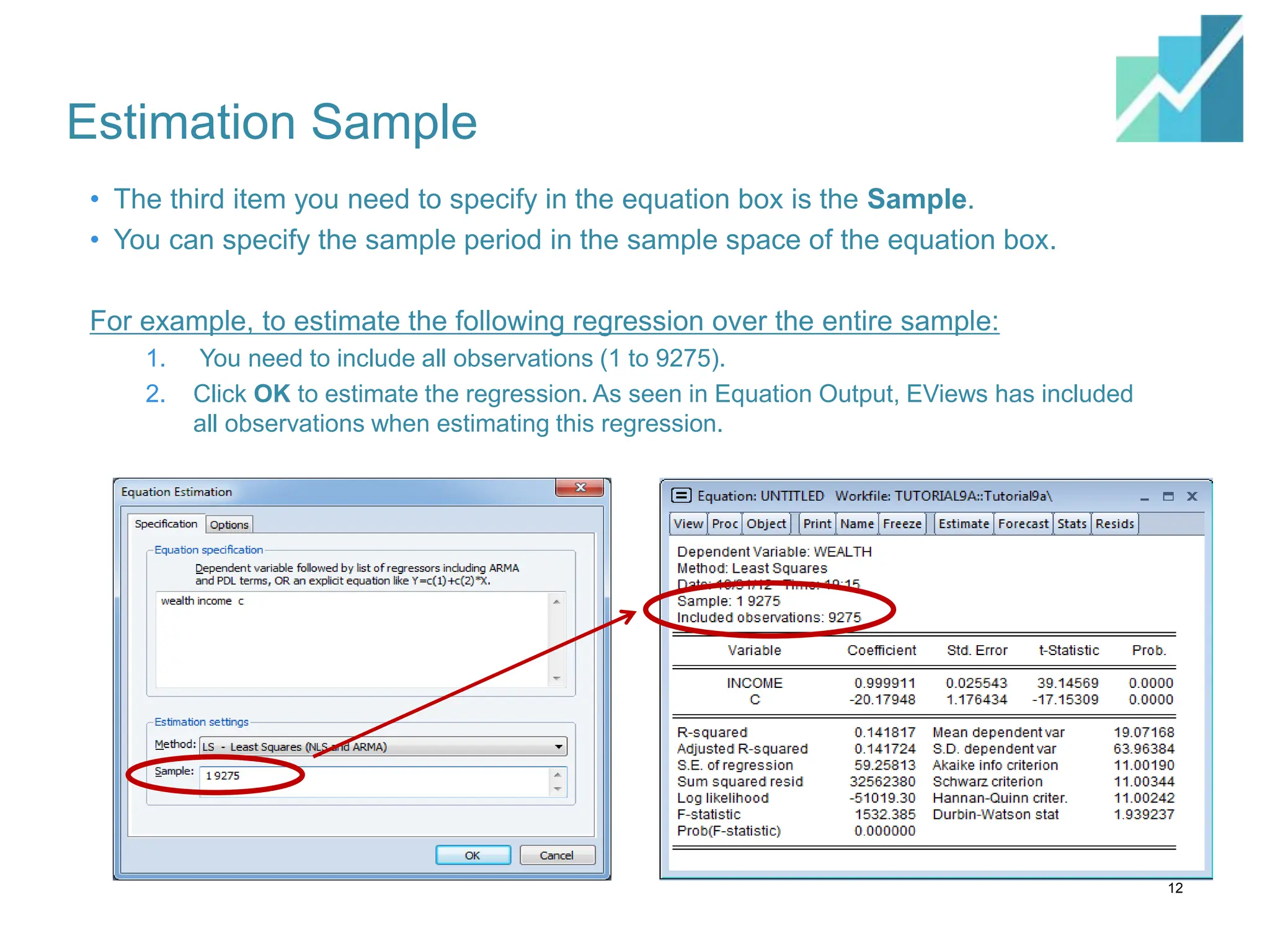 Tutorial12_Estimation_PartA note Eview Traning | PPTX