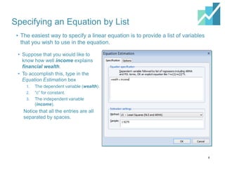 Tutorial12_Estimation_PartA note Eview Traning | PPTX