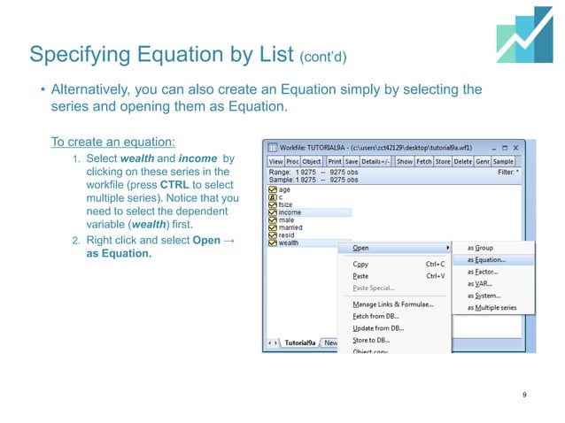 Tutorial12_Estimation_PartA note Eview Traning | PPT