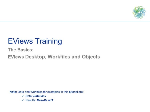 Tutorial1 eviews_basics | PPT