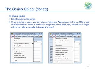 Tutorial1 eviews_basics | PPTX | Operating Systems | Computer Software ...