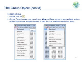 Tutorial1 eviews_basics | PPTX | Operating Systems | Computer Software and Applications
