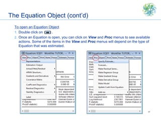 Tutorial1 eviews_basics | PPTX