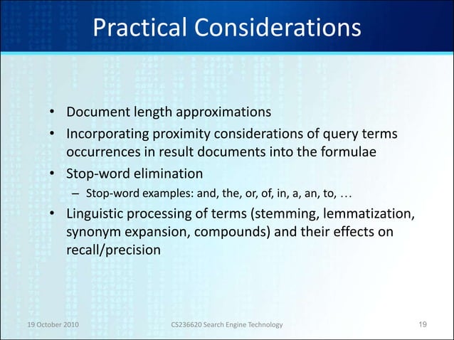 Tutorial 1 (information retrieval basics) | PPT