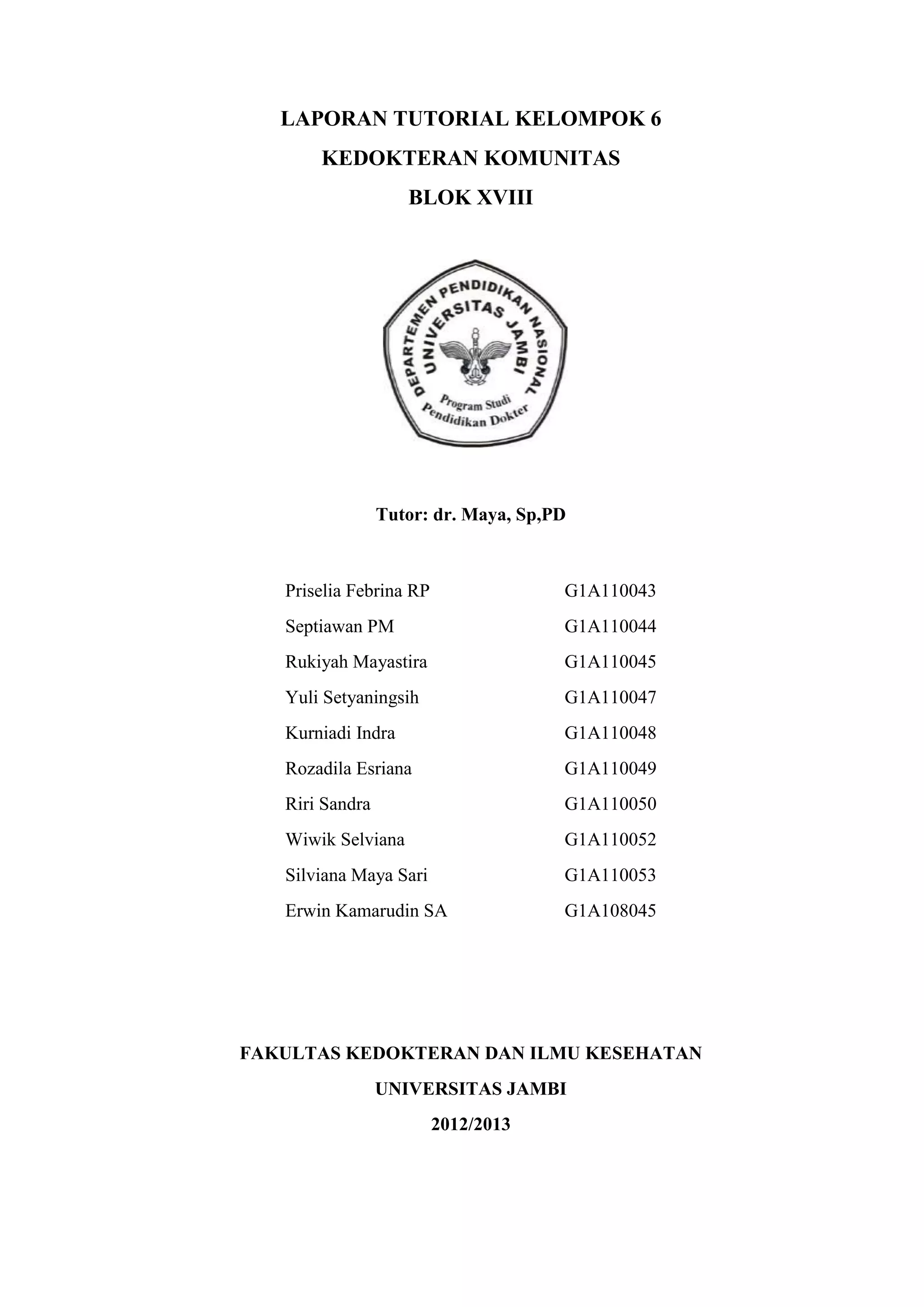 Tutorial 1 kelompok 6 blok 18 | DOCX