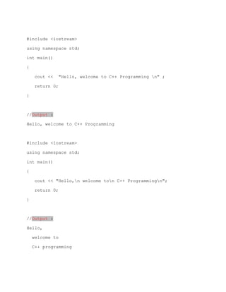 C++ TUTORIAL 1 | PDF | Programming Languages | Computing