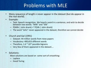 Tutorial 2 (mle + language models) | PPT