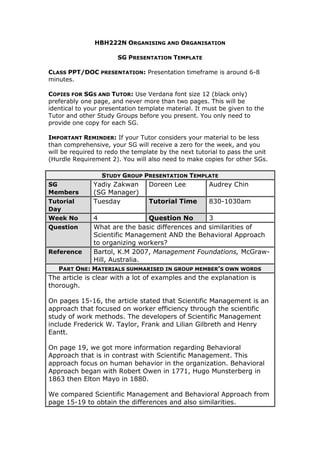 Differences between Scientific Mgt. & Behavioural Approach | PDF
