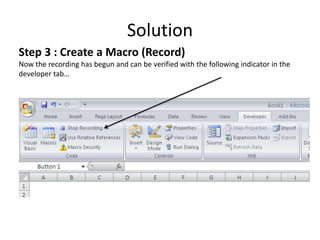 A Quick Simple MS Excel Macro | PPTX
