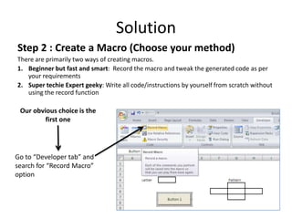 A Quick Simple MS Excel Macro | PPTX