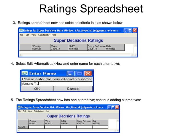 Tutorial 3 AHP ratings model | PPT