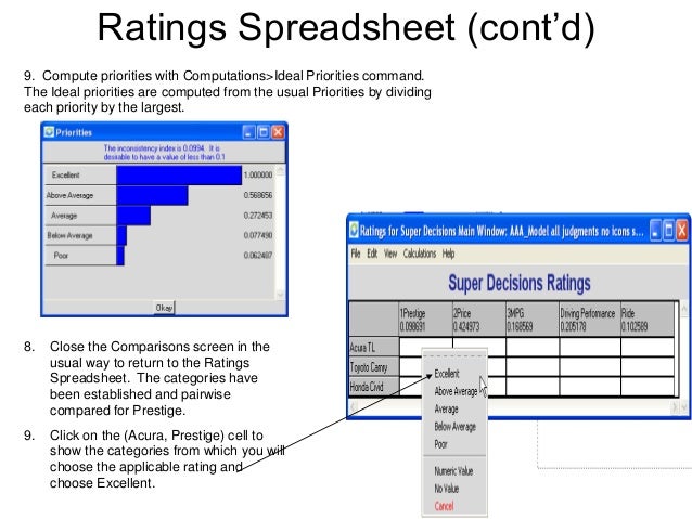 Tutorial 3 AHP ratings model